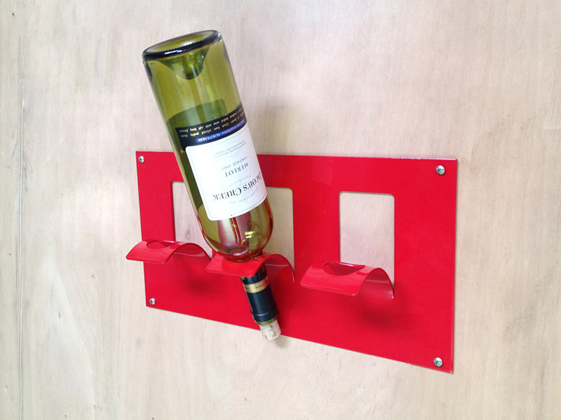 Wall mount 3 bottle rack